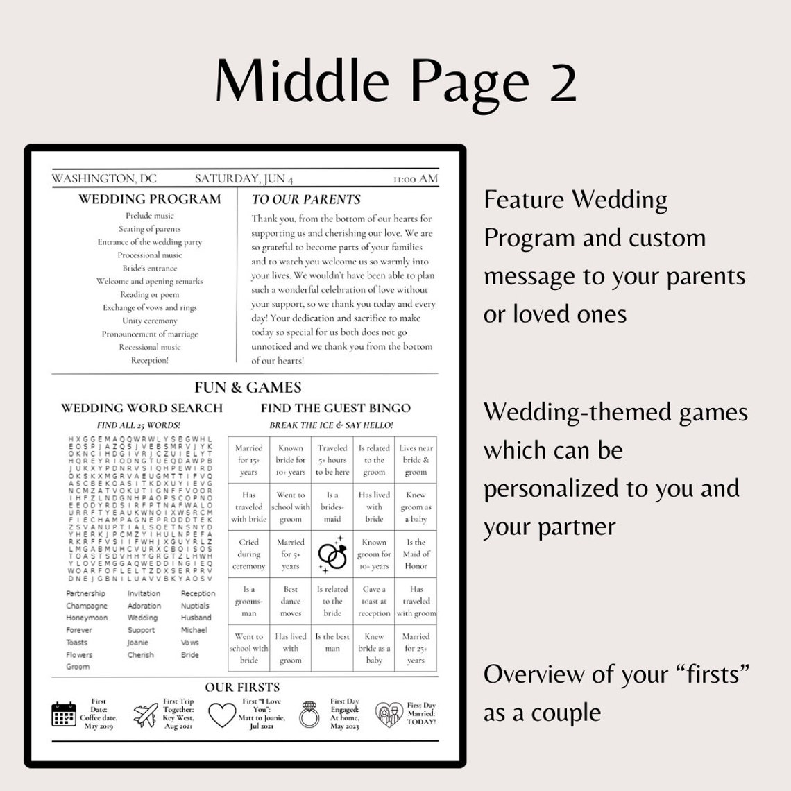 Wedding Newspaper, Wedding Pamphlet, Wedding Program, I Spy Wedding ...