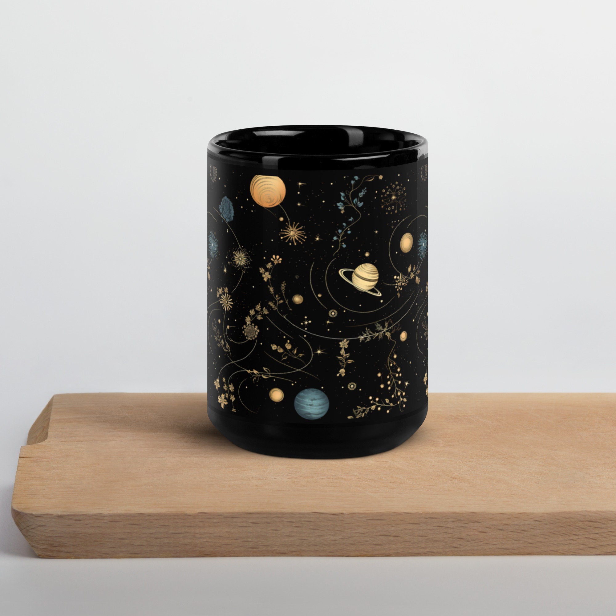 Galaxy Mug Celestial Mug Black Space Mug Starry Night - Etsy
