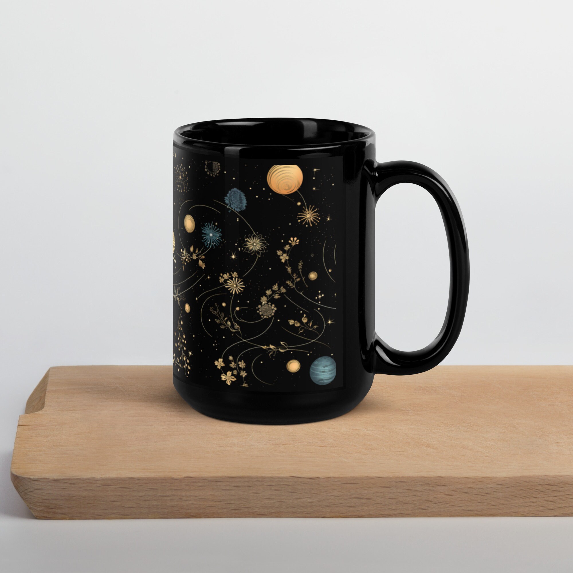 Galaxy Mug Celestial Mug Black Space Mug Starry Night - Etsy