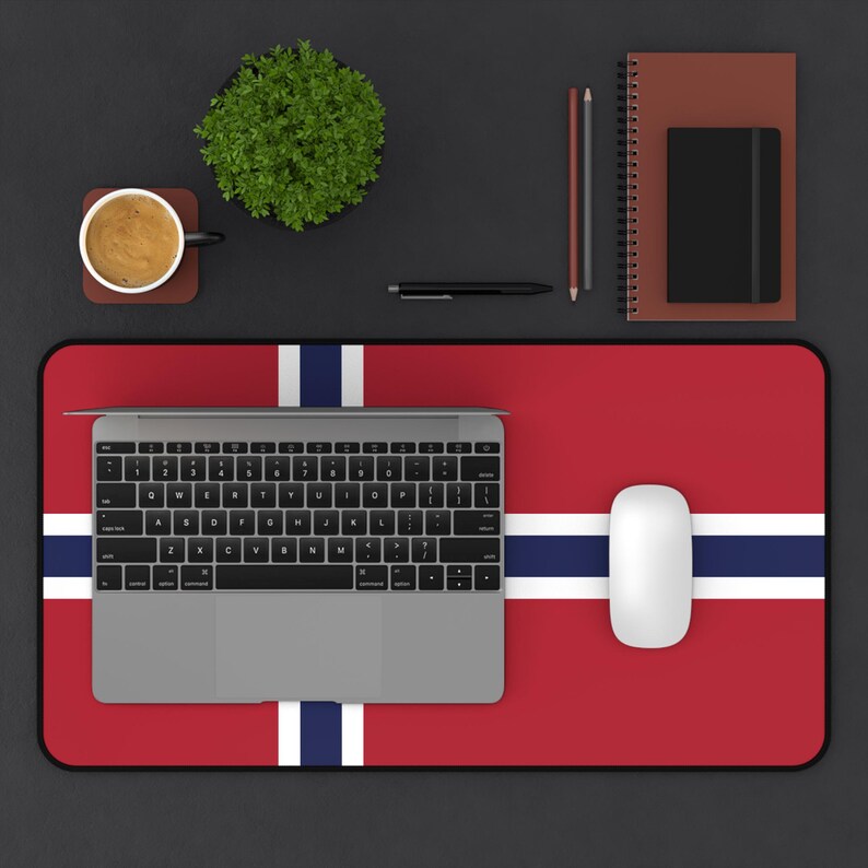 Norwegian Flag Desk Mat: Scandinavian Office Decor - Etsy