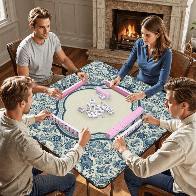 Watercolor Mahjong Mat 31,5", Non-slip Smooth Surface, Table Cover - Etsy