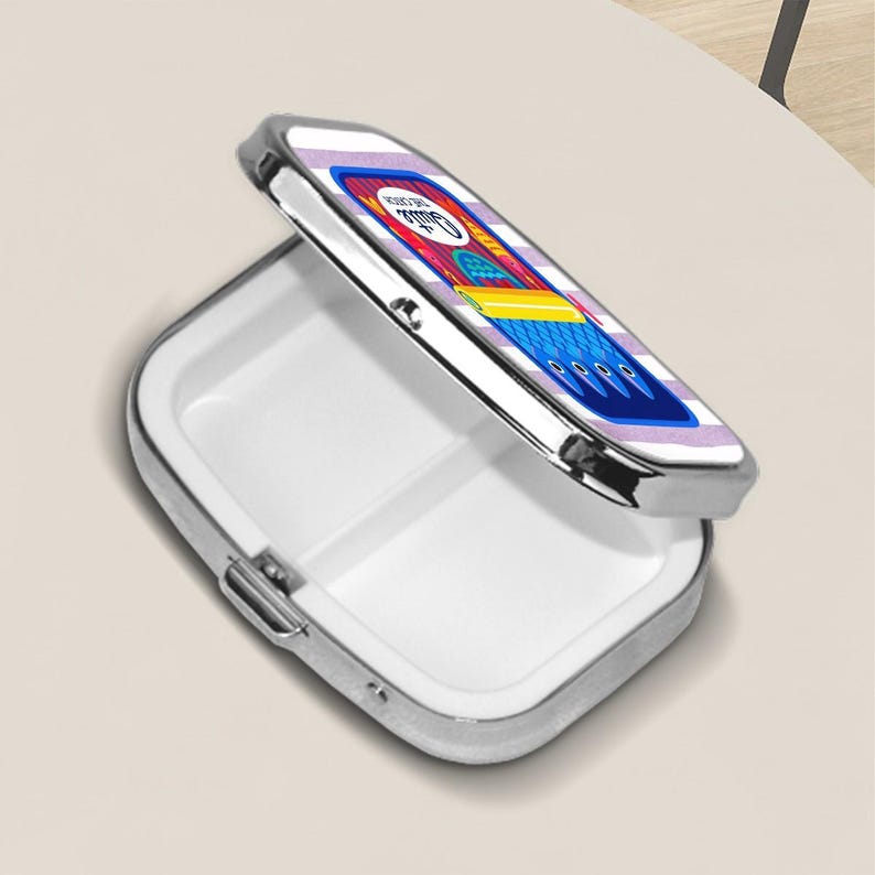 Sardines Pill Box for Travel Pocket and Purse, Small Rectangular Shape ...