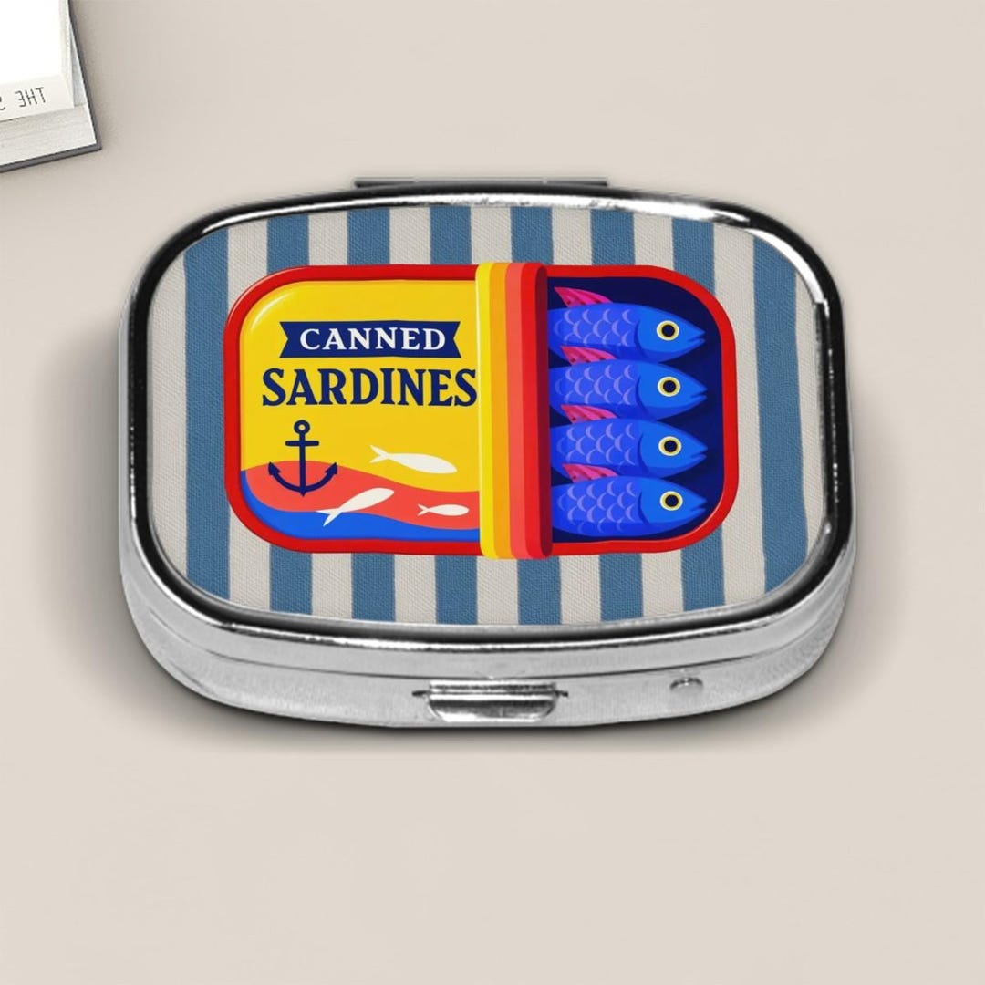 Sardines Pill Box: Small Rectangular Shape With 2 Compartments - Etsy ...