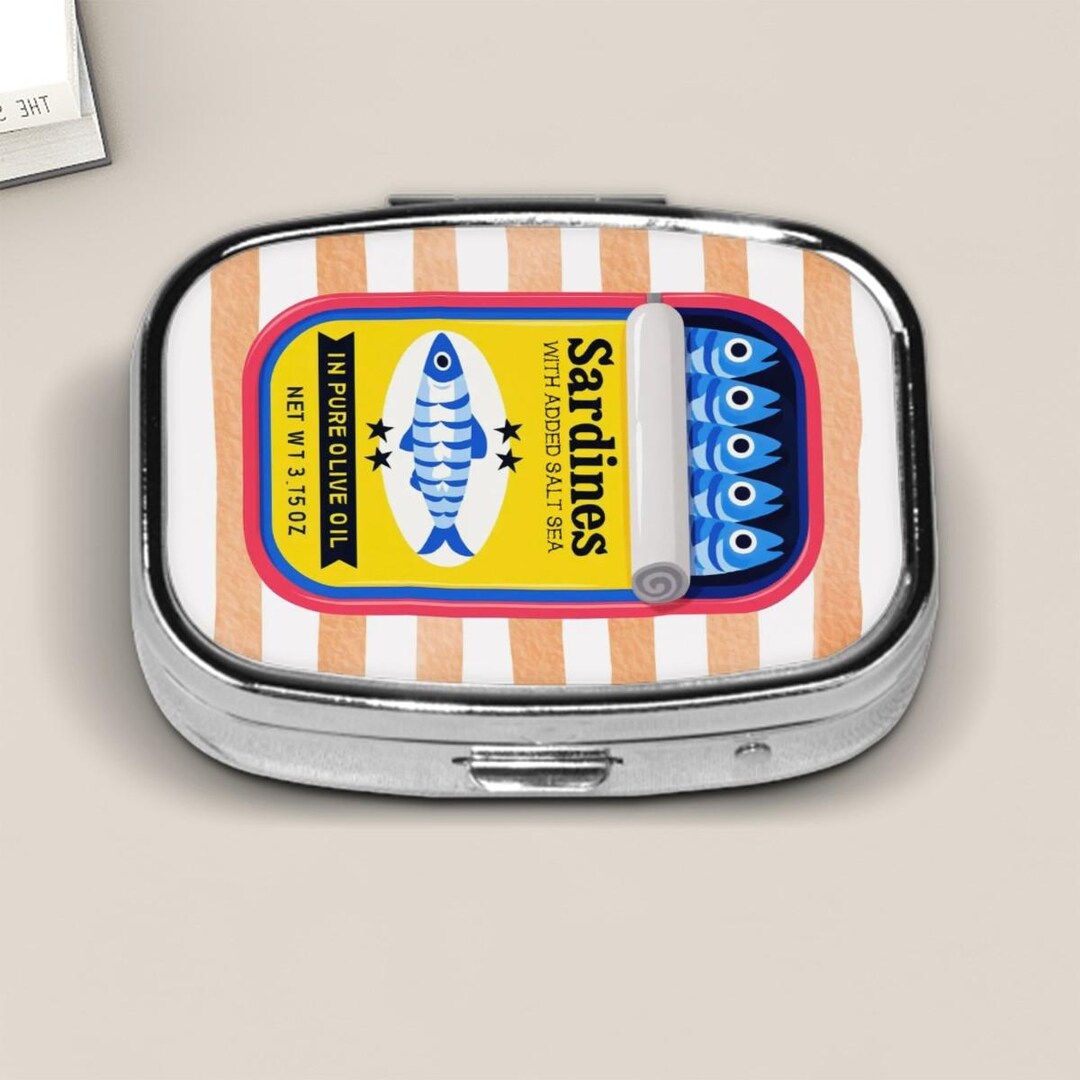 Sardines Pill Box: Small Rectangular Shape With 2 Compartments - Etsy