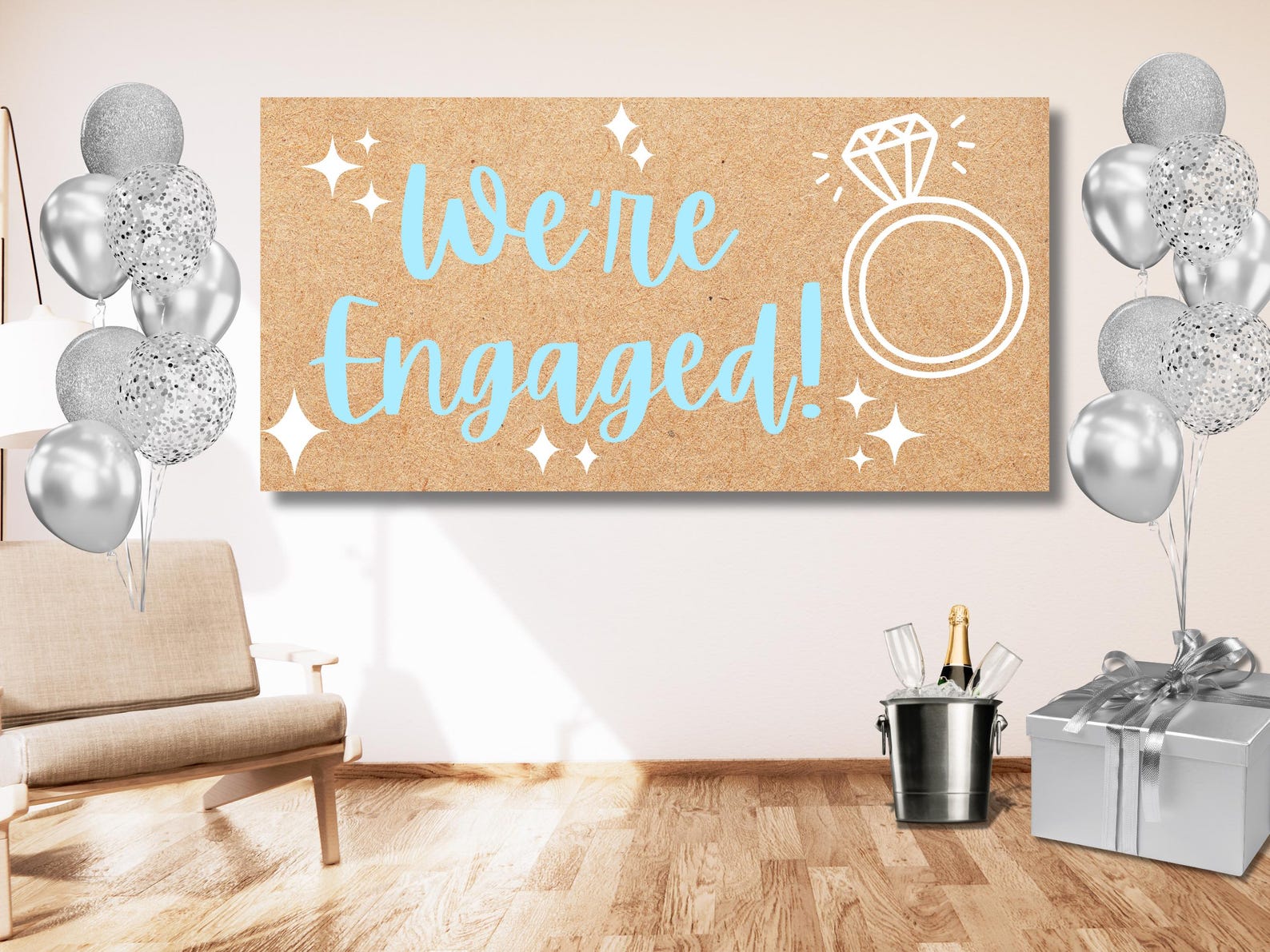 Custom Hand Painted Banner | Birthday Party Banner | Engagement Party ...