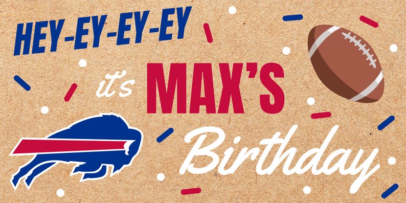 Buffalo Bills Birthday Party Banner: Customizable Football Theme - Etsy