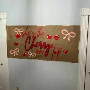 Hand-painted Cherry on Top Banner: Custom Party Decor - Etsy