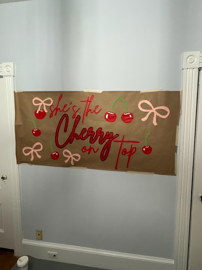 Hand-painted Cherry on Top Banner: Custom Party Decor - Etsy