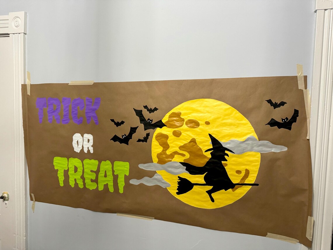Hand-painted Halloween Banner: Custom Trick or Treat Decor - Etsy