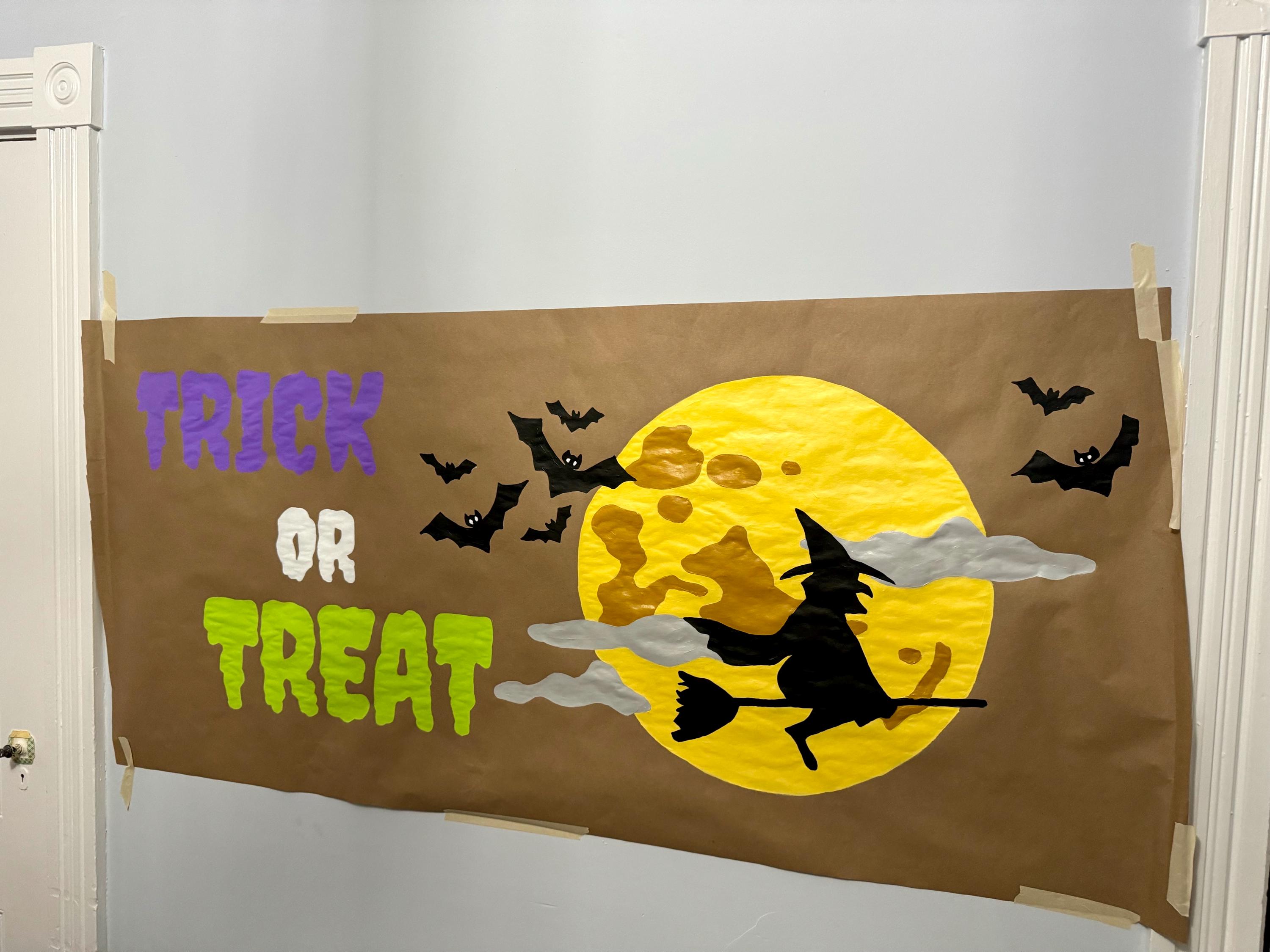 Hand-painted Halloween Banner: Custom Trick or Treat Decor - Etsy