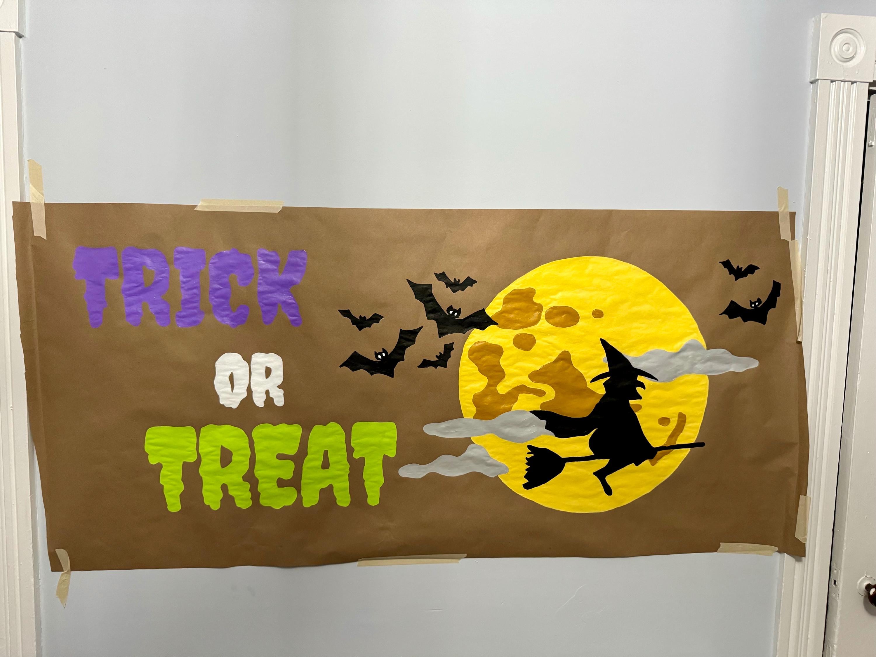 Hand-painted Halloween Banner: Custom Trick or Treat Decor - Etsy