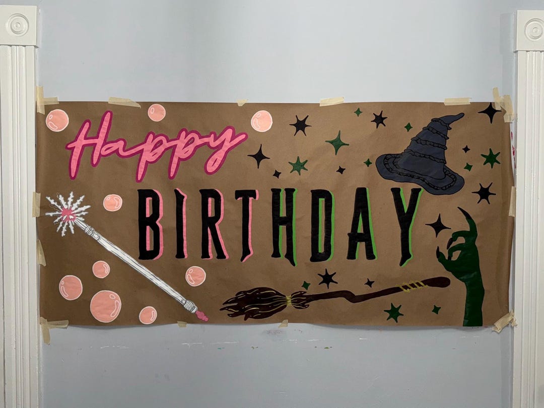 Wicked Party Banner | Wicked Movie Decorations | Glinda and Elphaba ...
