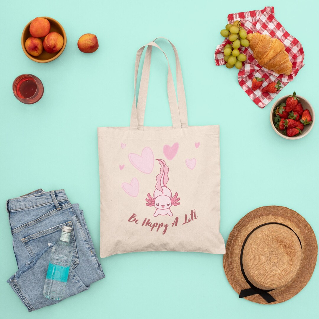 Axolotl Tote Bag, Cute Axolotl Gift, Mexican Walking Fish Lover, Funny ...