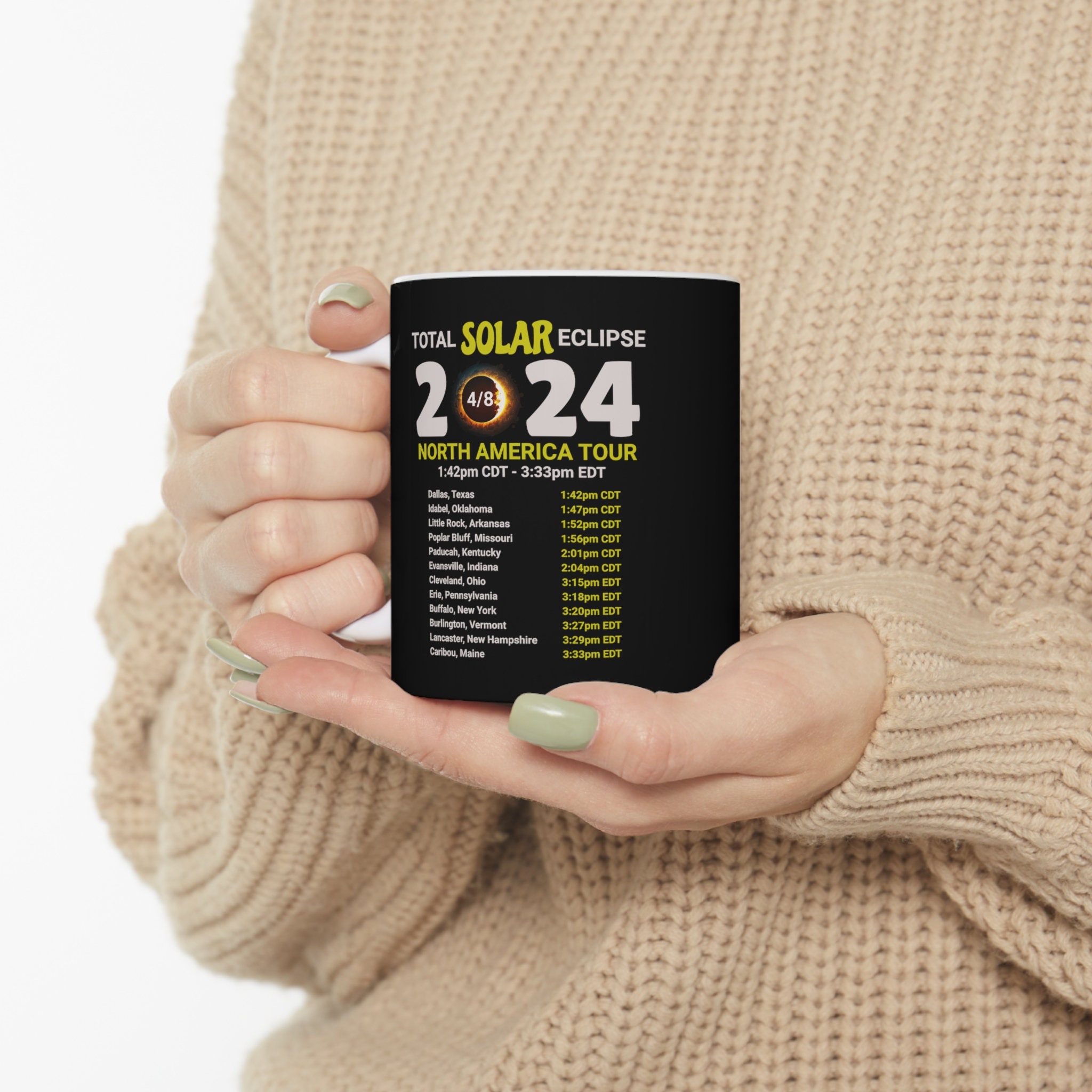 Solar Eclipse 2024 Mug, Eclipse Tour 2024 Mug, Gift for Space Fan sold ...