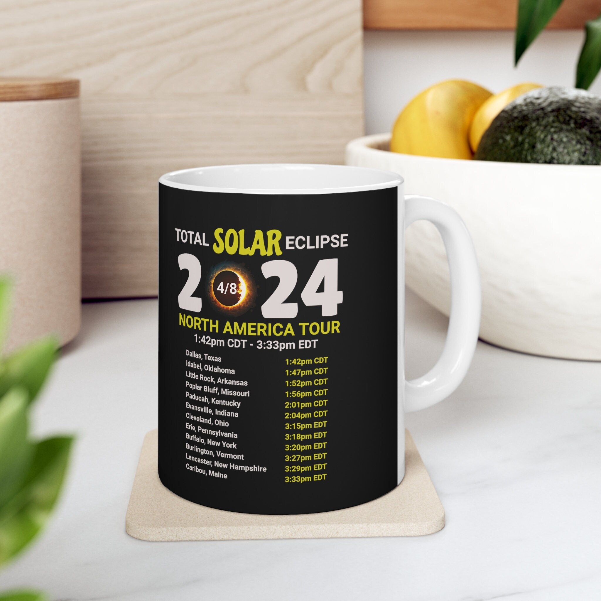 Solar Eclipse 2024 Mug, Eclipse Tour 2024 Mug, Gift for Space Fan sold ...