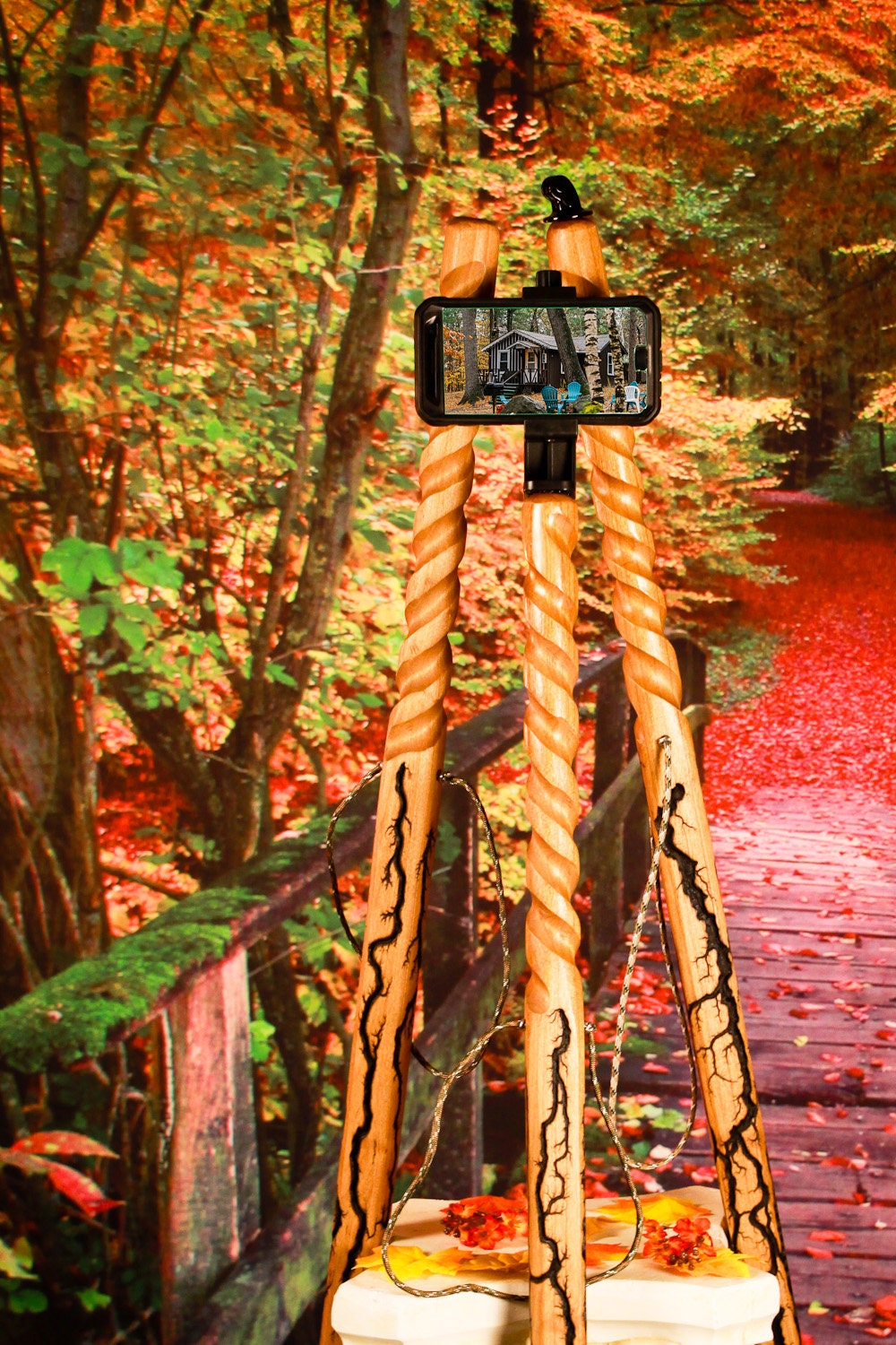 Lightning Staff - Handcarved Fractal Burned Walking/hiking Staff - Etsy