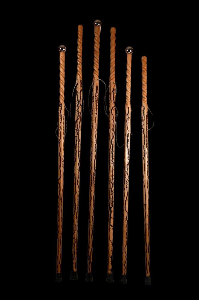 Lightning Staff - Handcarved Fractal Burned Walking/hiking Staff - Etsy
