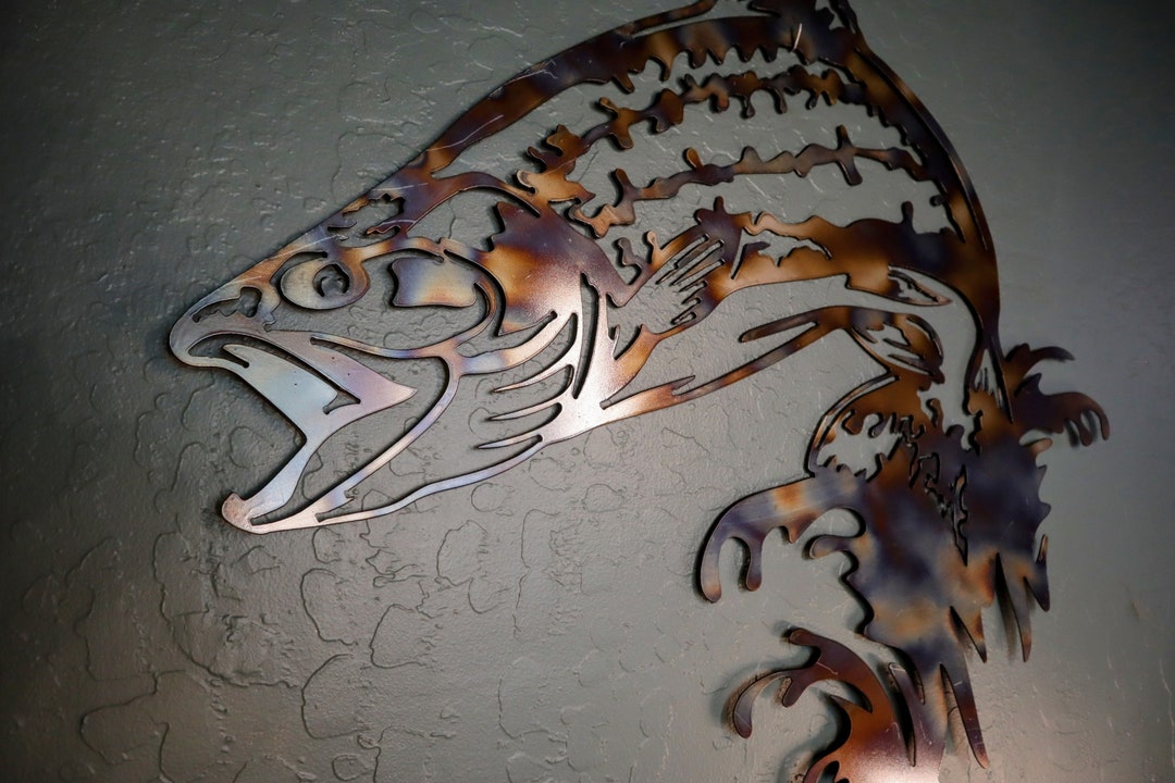 Torched Trout Fish Sign, Steel Sign, Hand-torched, USA Made, Father's ...