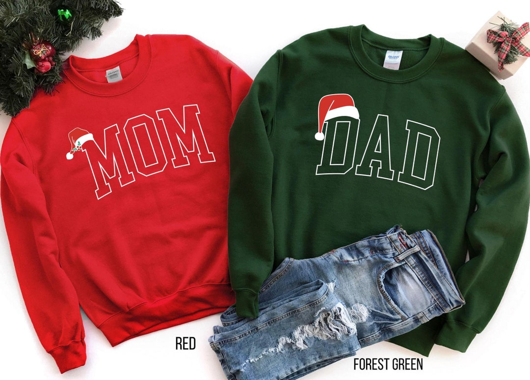 Mom and Dad Christmas Sweatshirt, New Mom and Dad Christmas Shirt ...