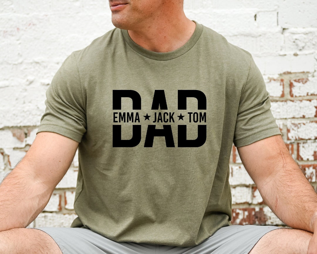 Custom Dad Shirt With Kids Names, Dad T-shirt, Personalized Dad Shirt ...