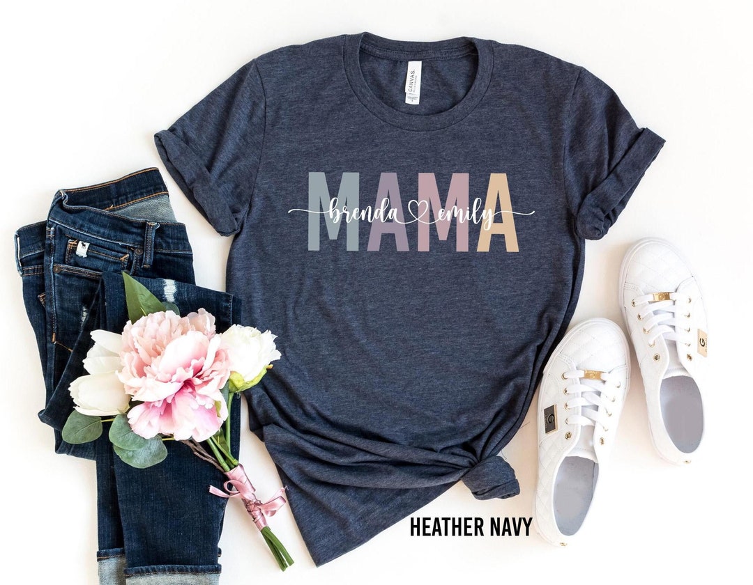 Custom Mama Shirt, Mama Shirt With Names, Personalized Mama Shirt ...