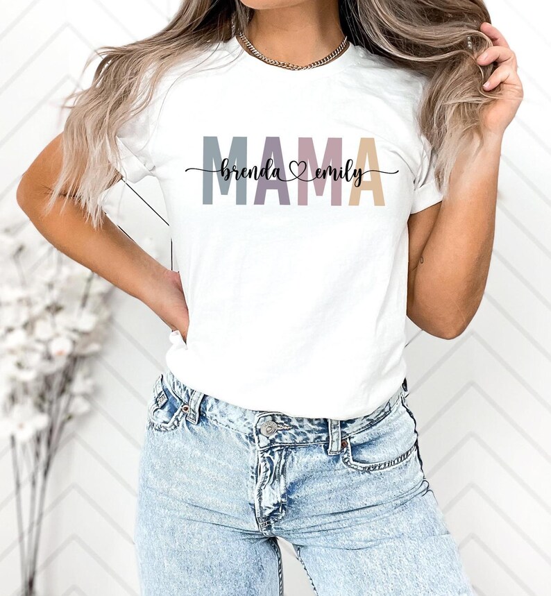 Custom Mama Shirt, Mama Shirt With Names, Personalized Mama Shirt ...