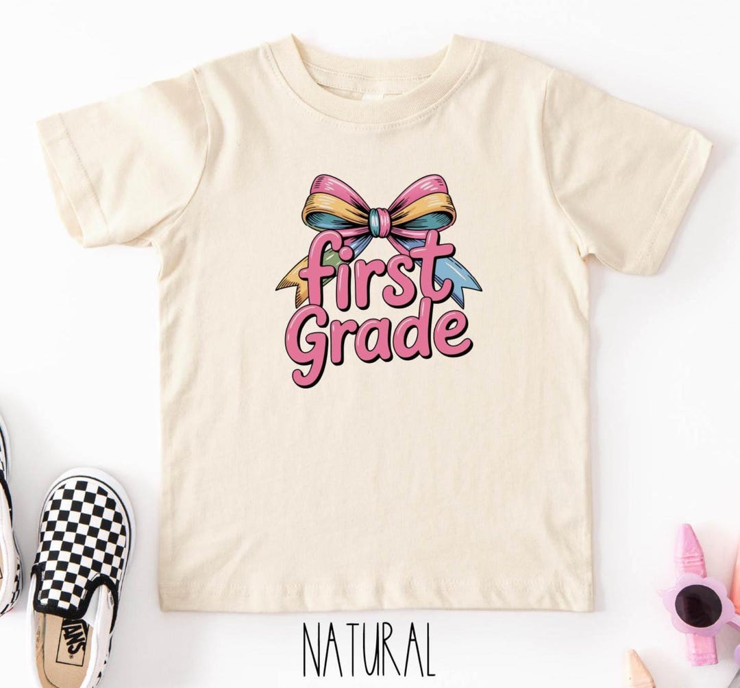 First Grade Shirt, First Grade Coquette Shirt, Cute Elementary School ...