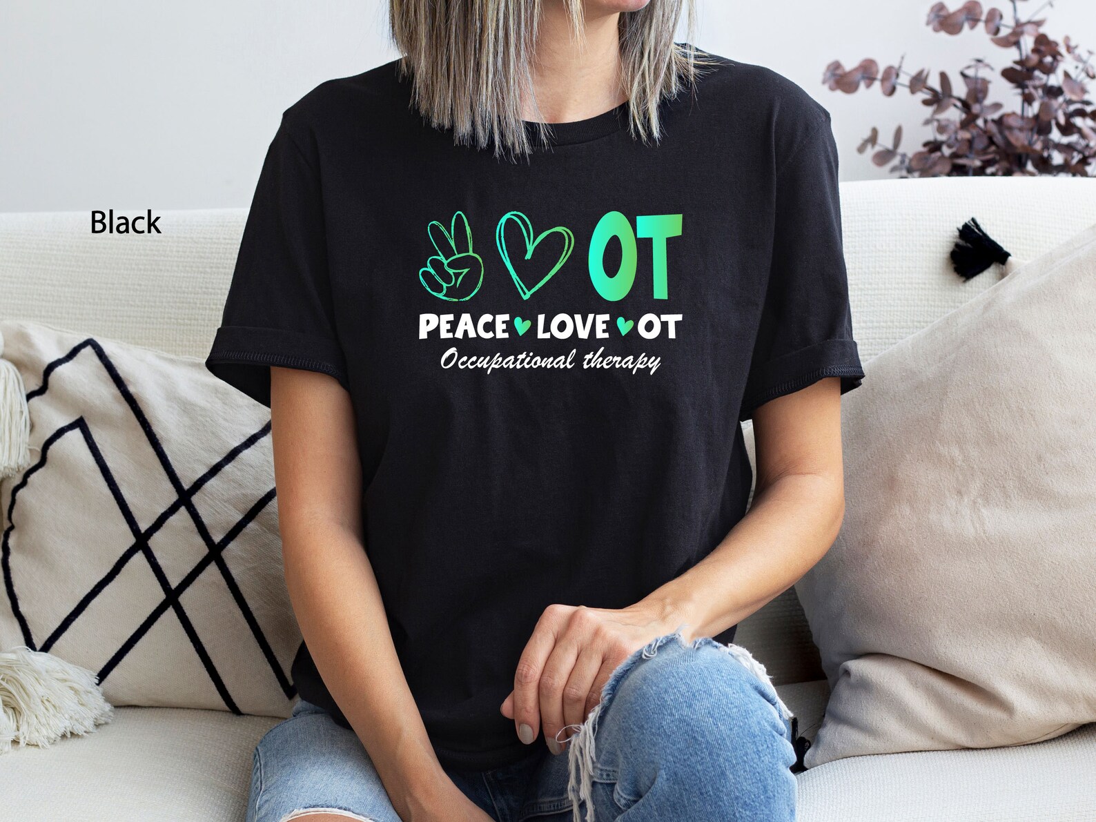 Occupational Therapy Shirt Peace Love Ot T-shirt - Etsy