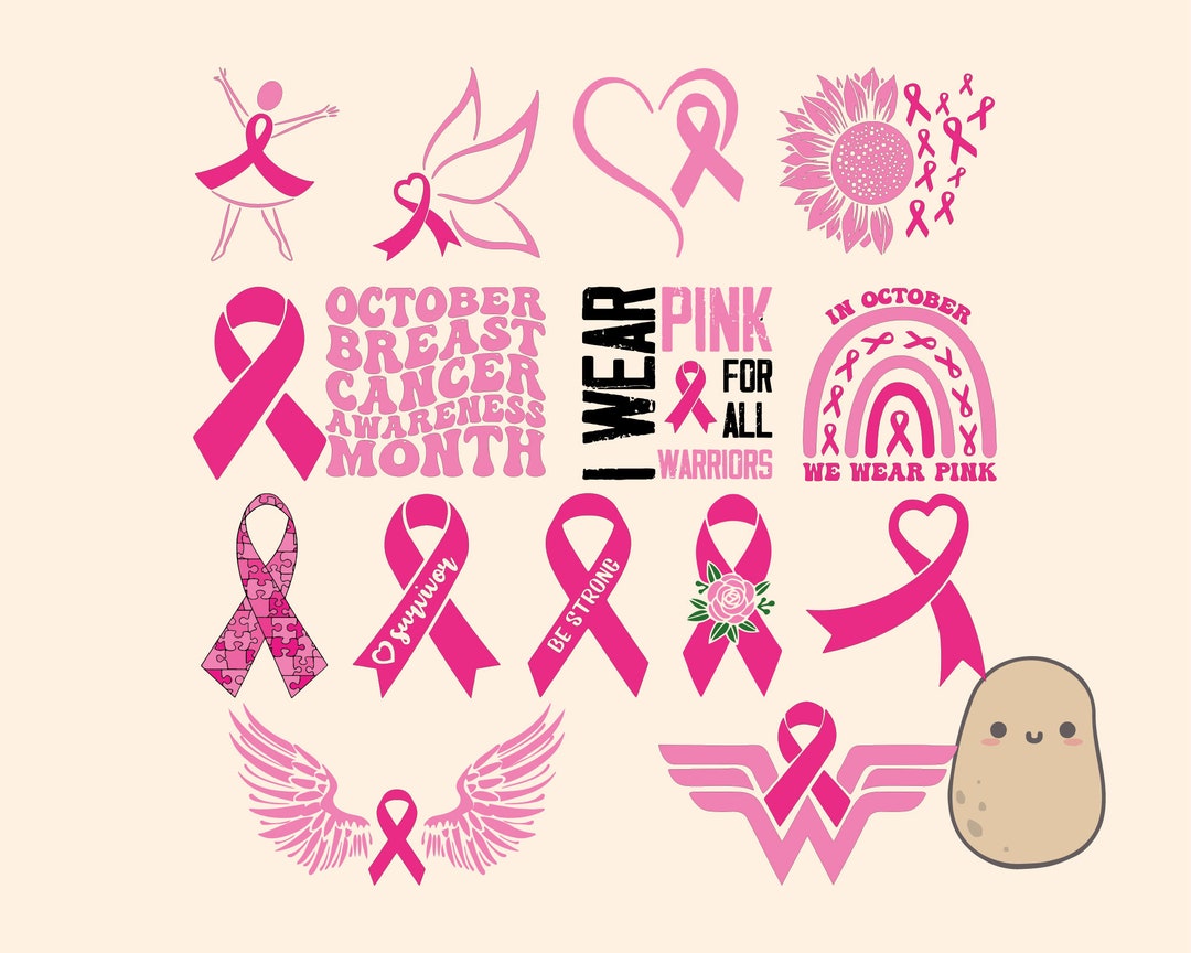 Paquete SVG de cáncer de mama / Cáncer SVG / Concienciación - Etsy México