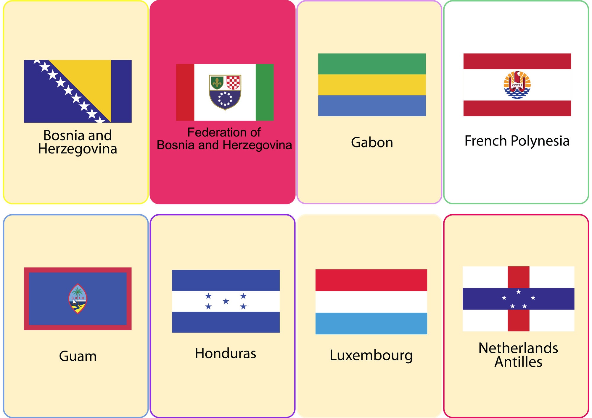 Entire World Flags Flashcards Educational Geography Learning - Etsy