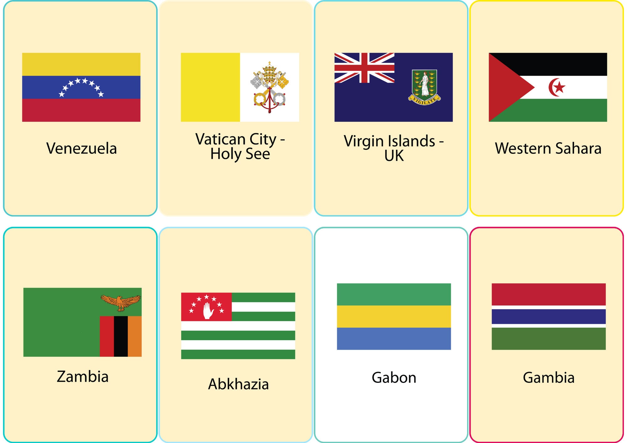 Entire World Flags Flashcards Educational Geography Learning - Etsy