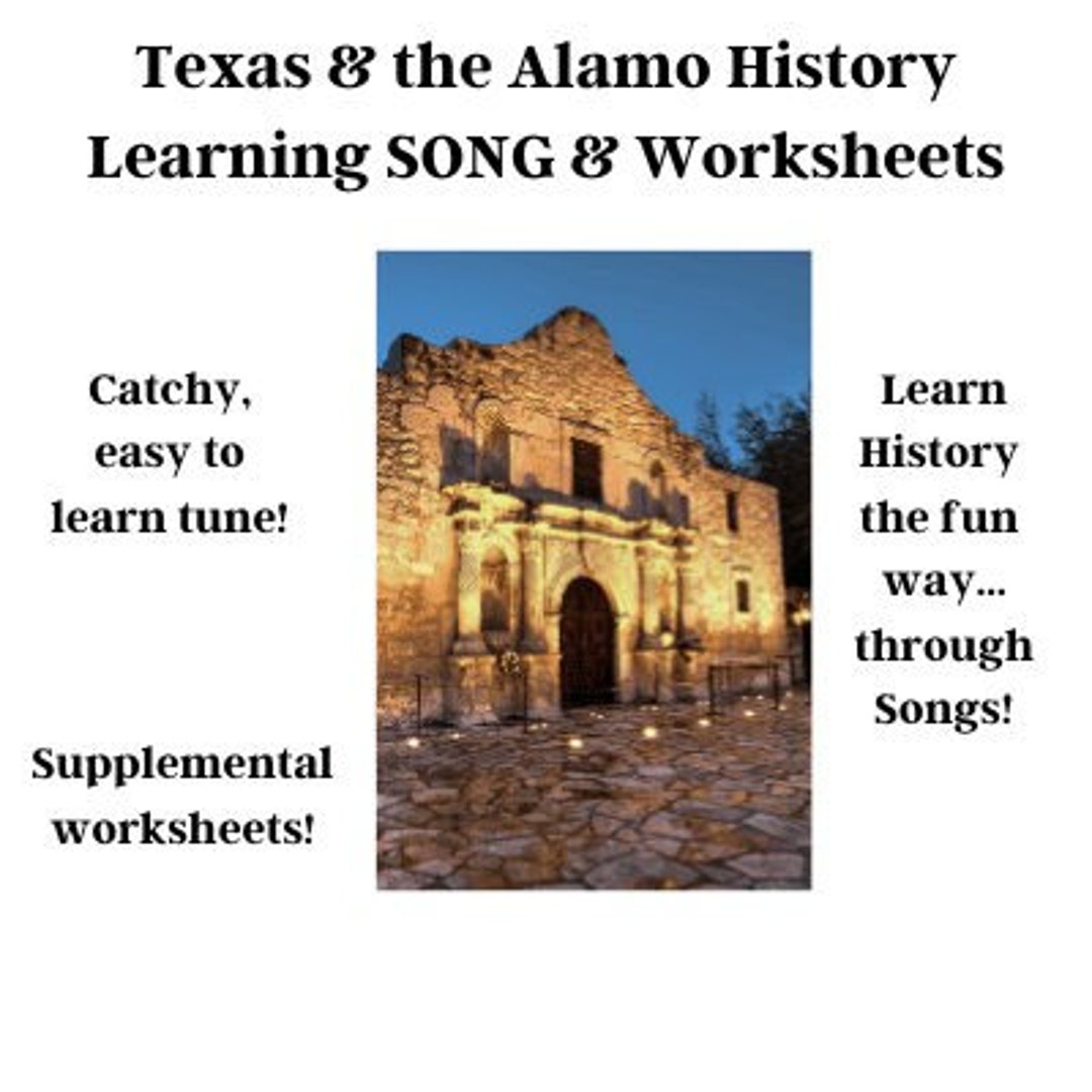 Texas and the Alamo History Learning SONG & Worksheets - Etsy