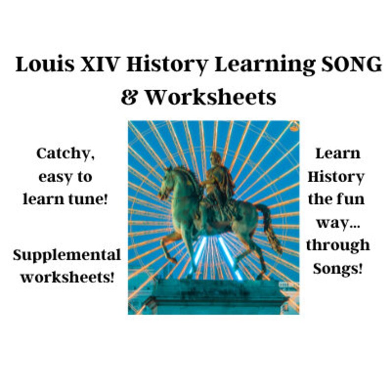 Louis XIV History Learning SONG & Worksheets - Etsy