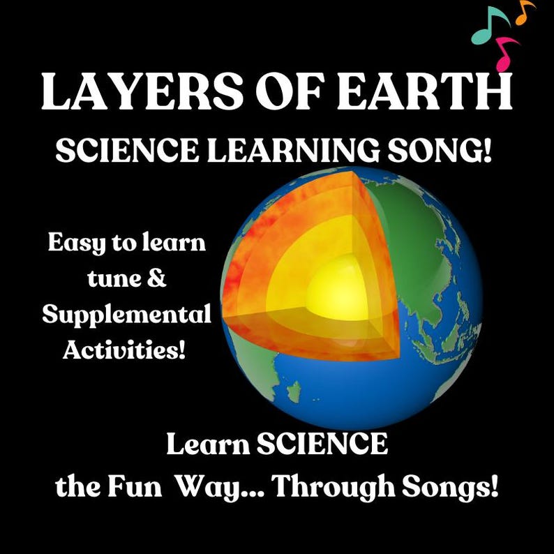 The Layers of the Earth Science Learning SONG & Supplemental Activities ...