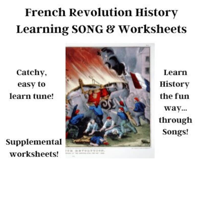 French Revolution History Learning SONG & Worksheets - Etsy