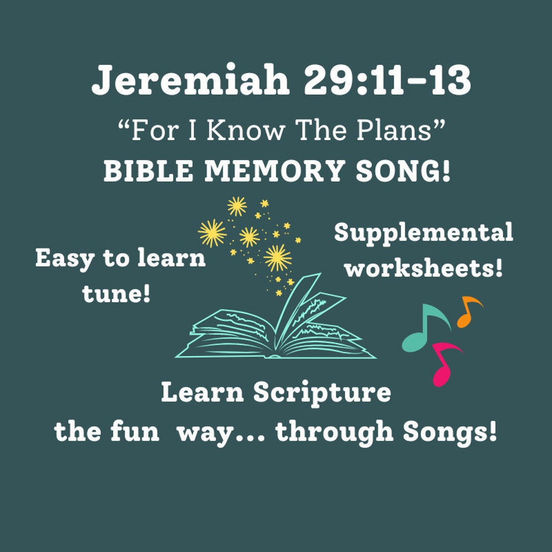 Jeremiah 29:11-13 "for I Know the Plans I Have for You" Bible Memory ...