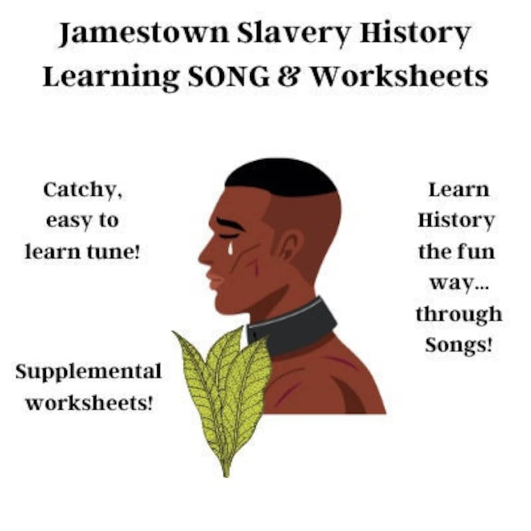 Jamestown Slavery History Learning SONG & Worksheets - Etsy