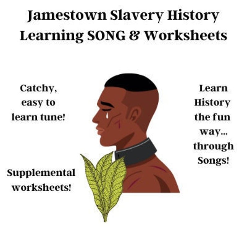 Jamestown Slavery History Learning SONG & Worksheets - Etsy
