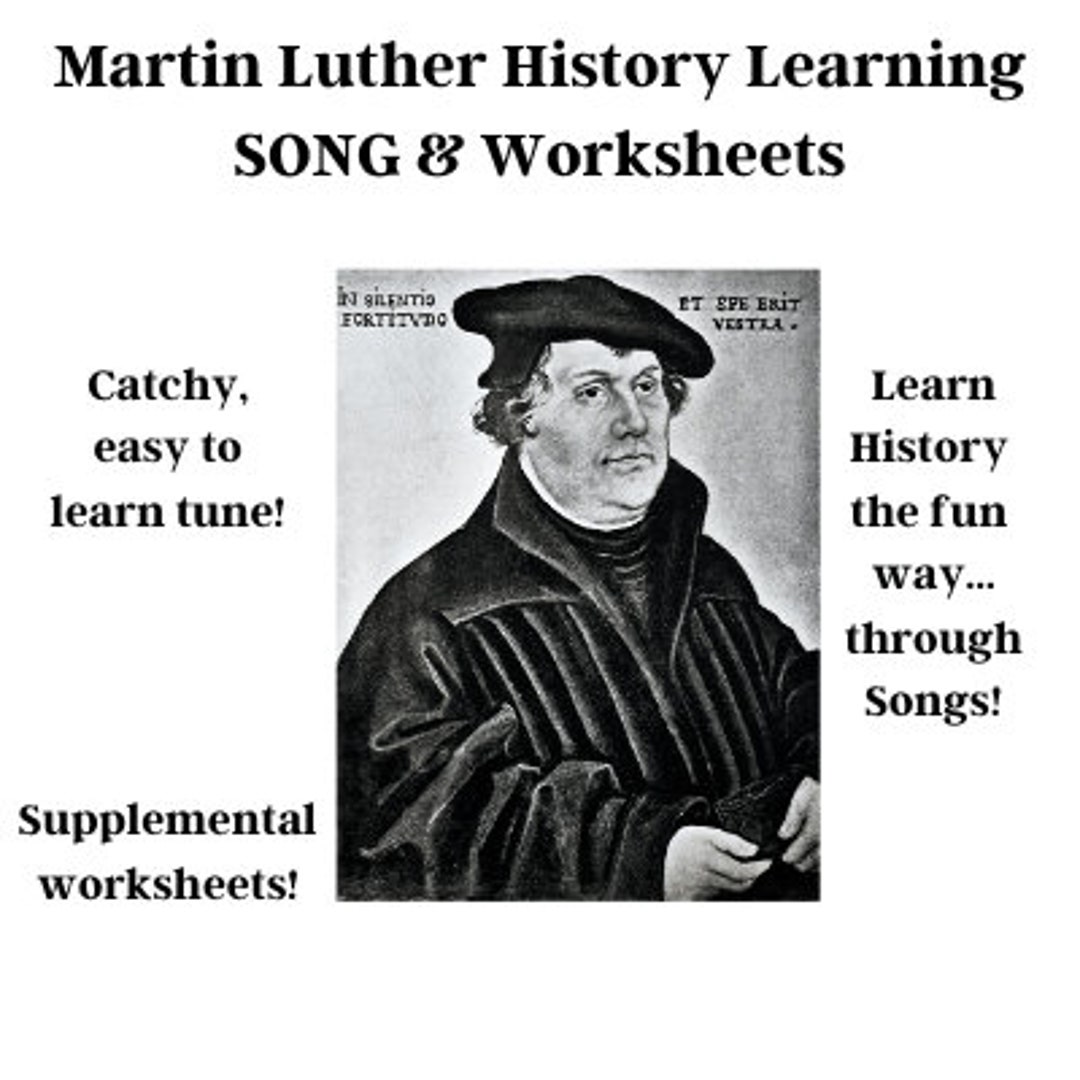 Martin Luther History Learning SONG & Worksheets - Etsy