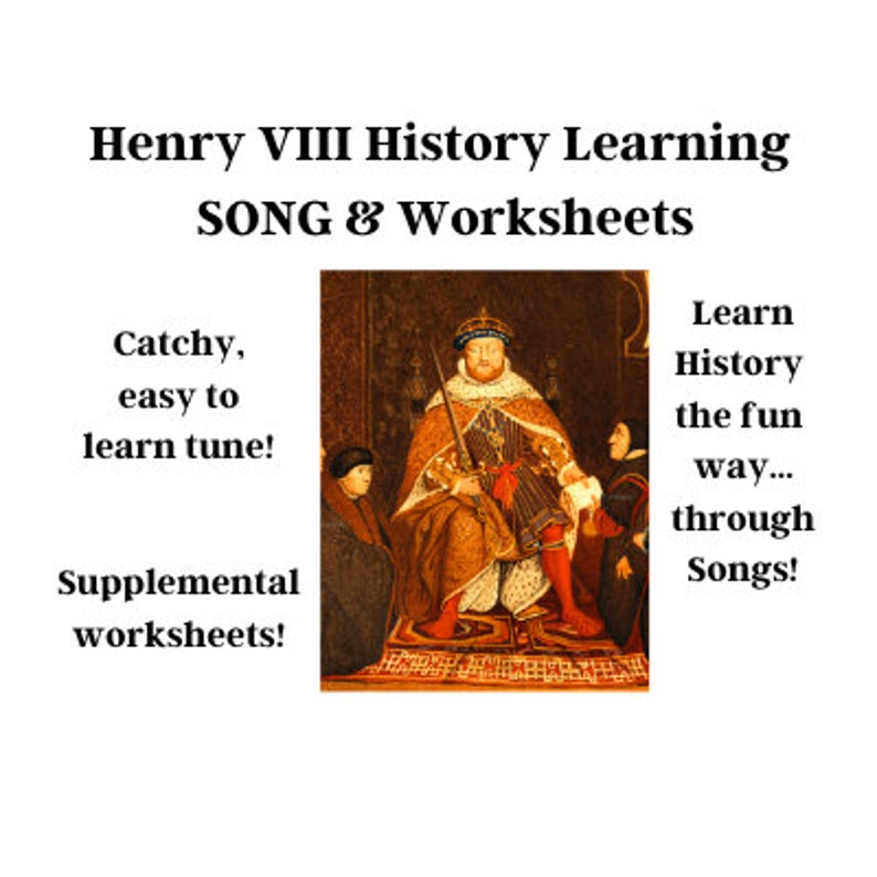 Henry VIII History Learning SONG & Worksheets - Etsy