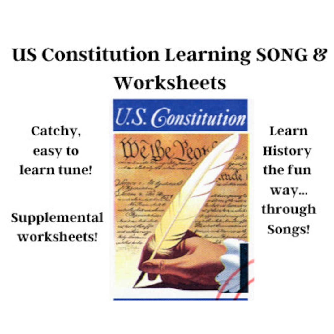 US Constitution History Learning SONG & Worksheets - Etsy