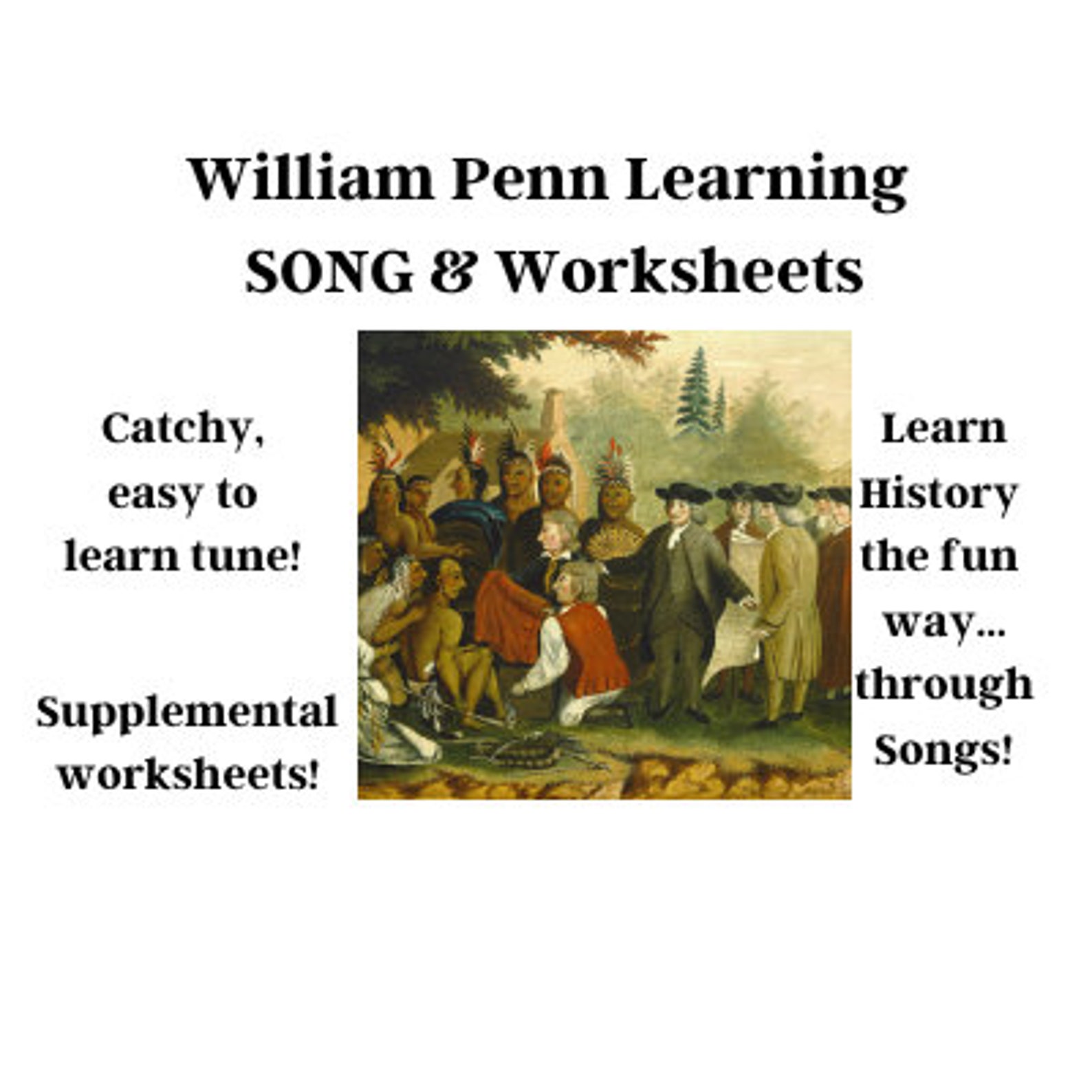 William Penn History Learning SONG & Worksheets - Etsy
