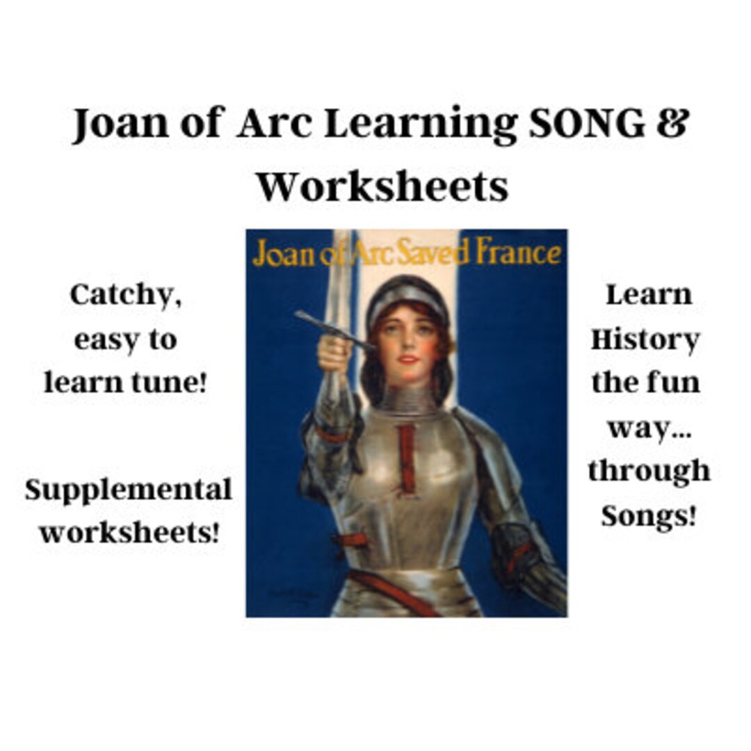 Joan of Arc History Learning SONG & Worksheets - Etsy