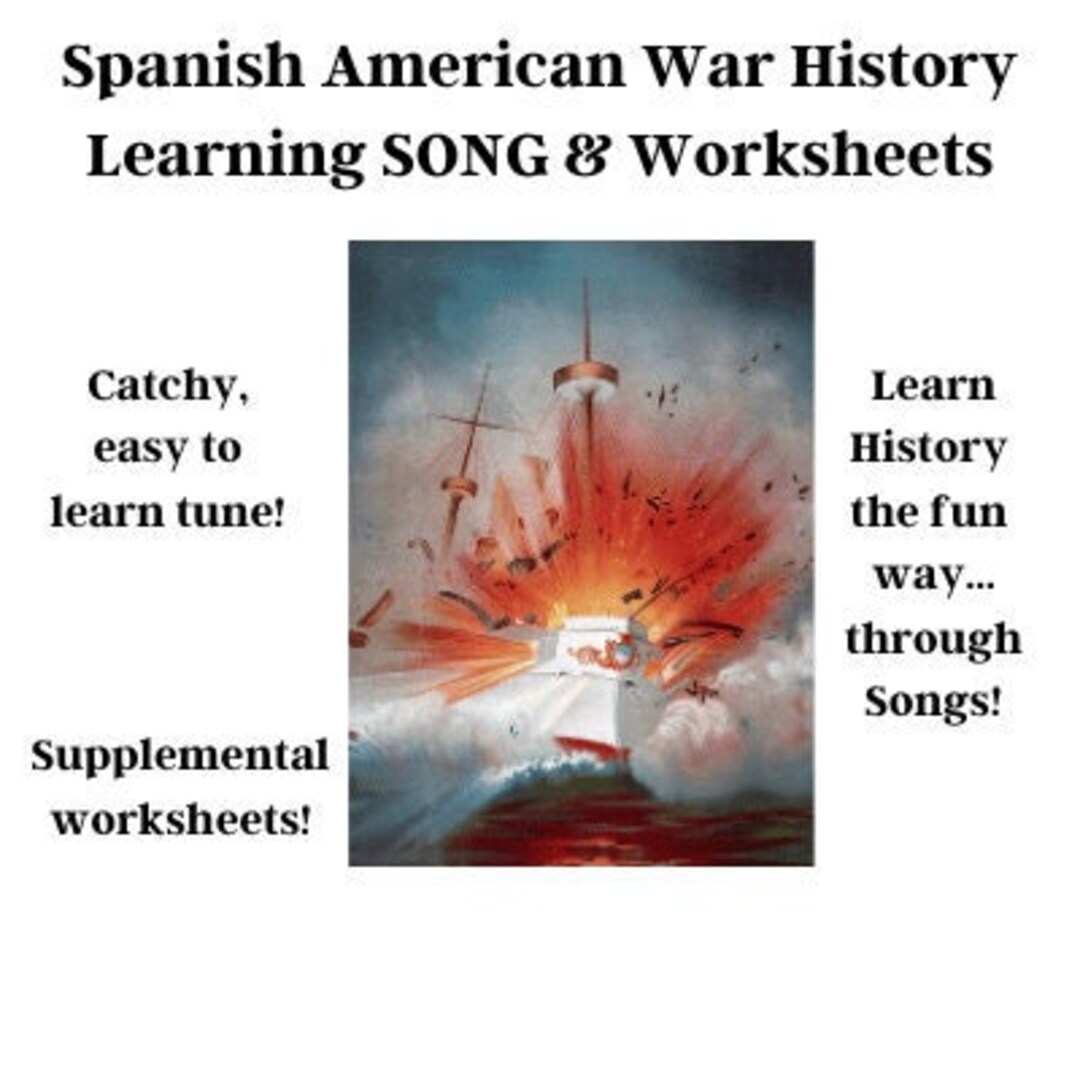 Spanish American War History Learning SONG and Worksheets - Etsy