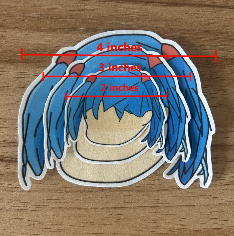 Upset Blue-haired Anime Girl Chibi Sticker Kawaii Anime Sticker for ...