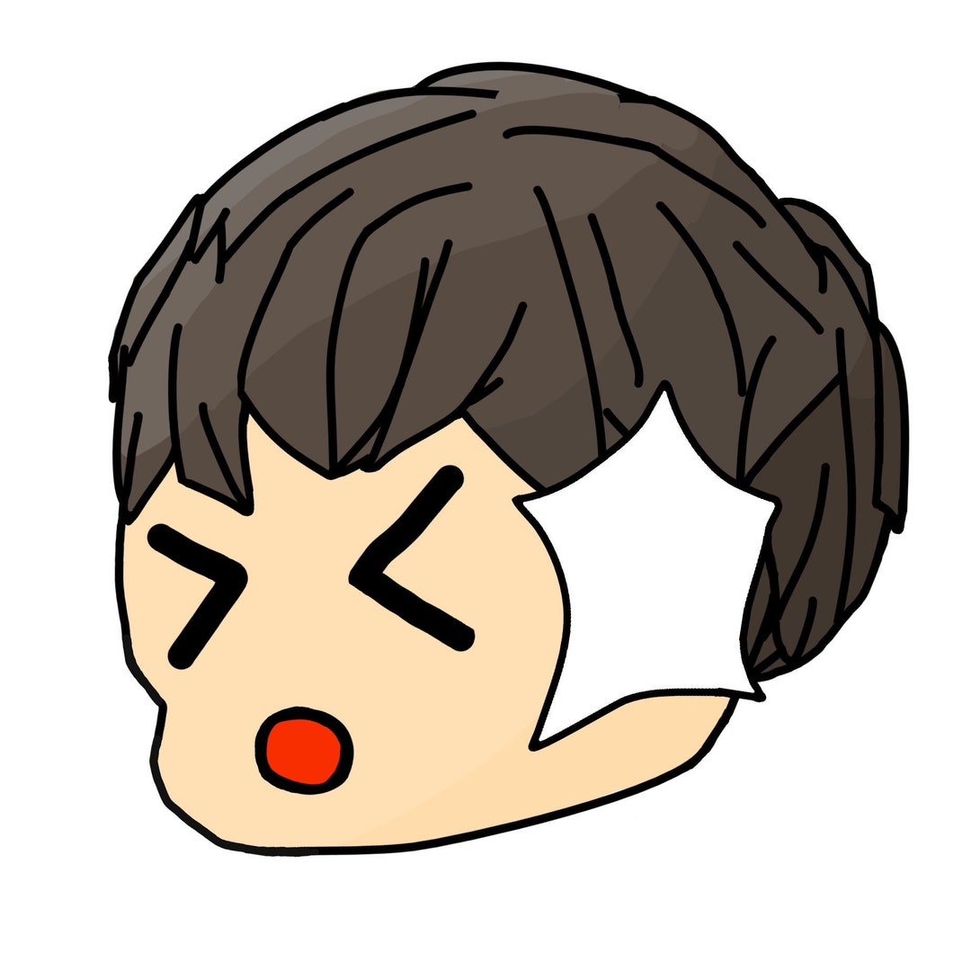 Funny Anime Sticker, Slapped Chibi Boy Sticker, Kawaii Anime Sticker ...