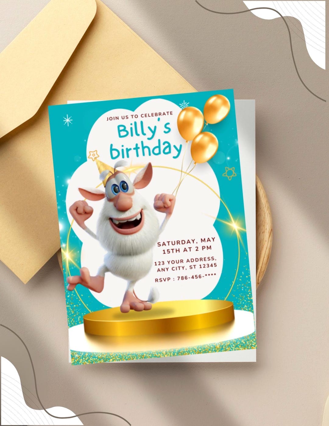Booba Kids Birthday Invitation - Etsy
