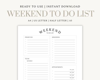 Printable to Do List Printable & Fillable PDF Letter - Etsy