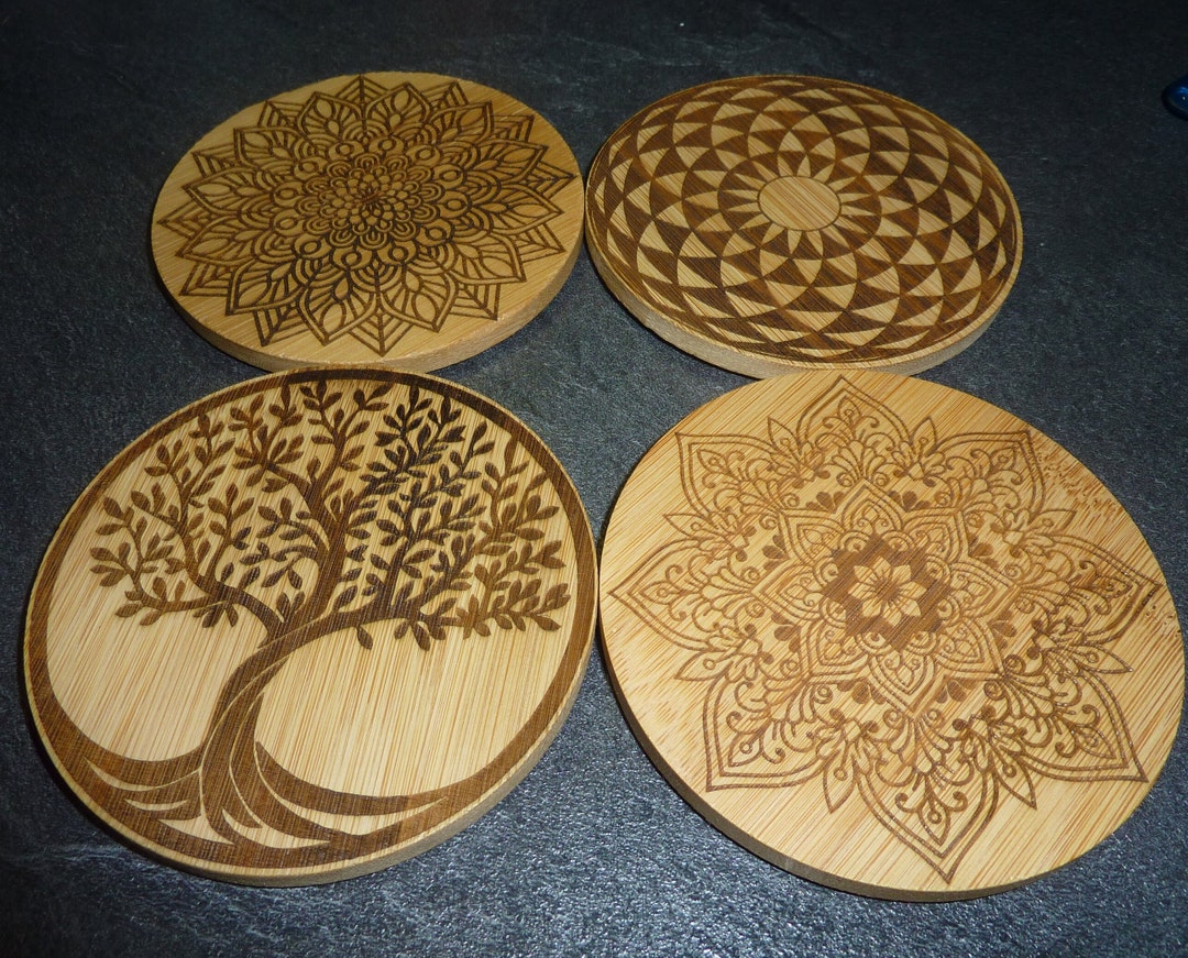 Sacred Geometry, Mandala, Tree of Life, Bamboo Coaster, Recharging ...