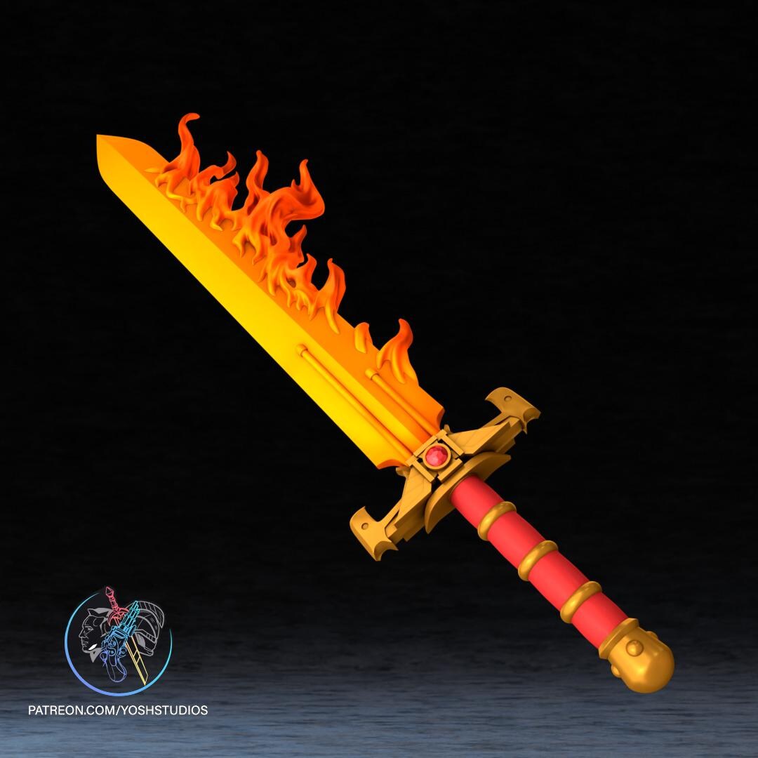 Warhammer 40K Flaming Sword With Glow-in-the-dark Flames - 120cm DIY ...